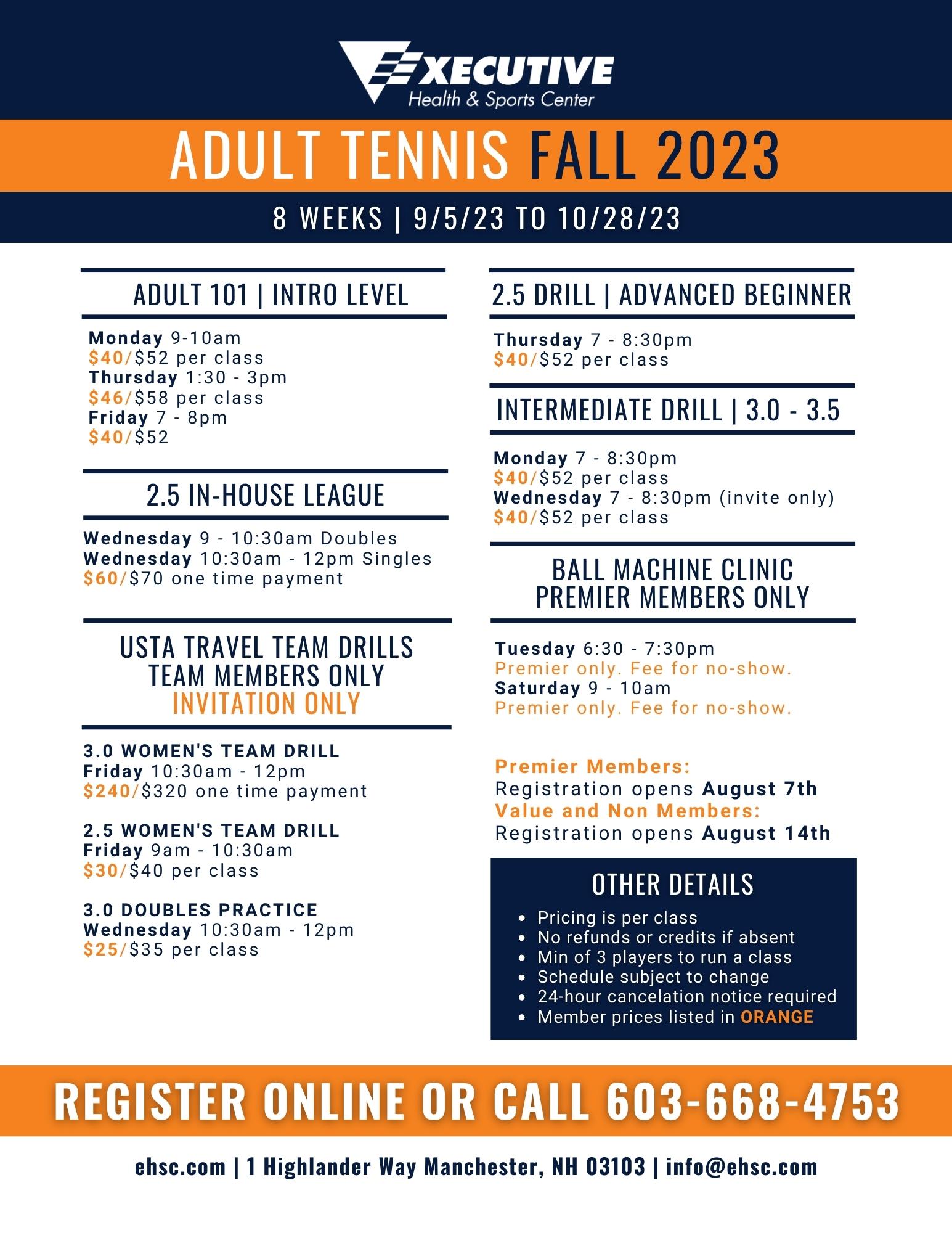 Adult Tennis Programs