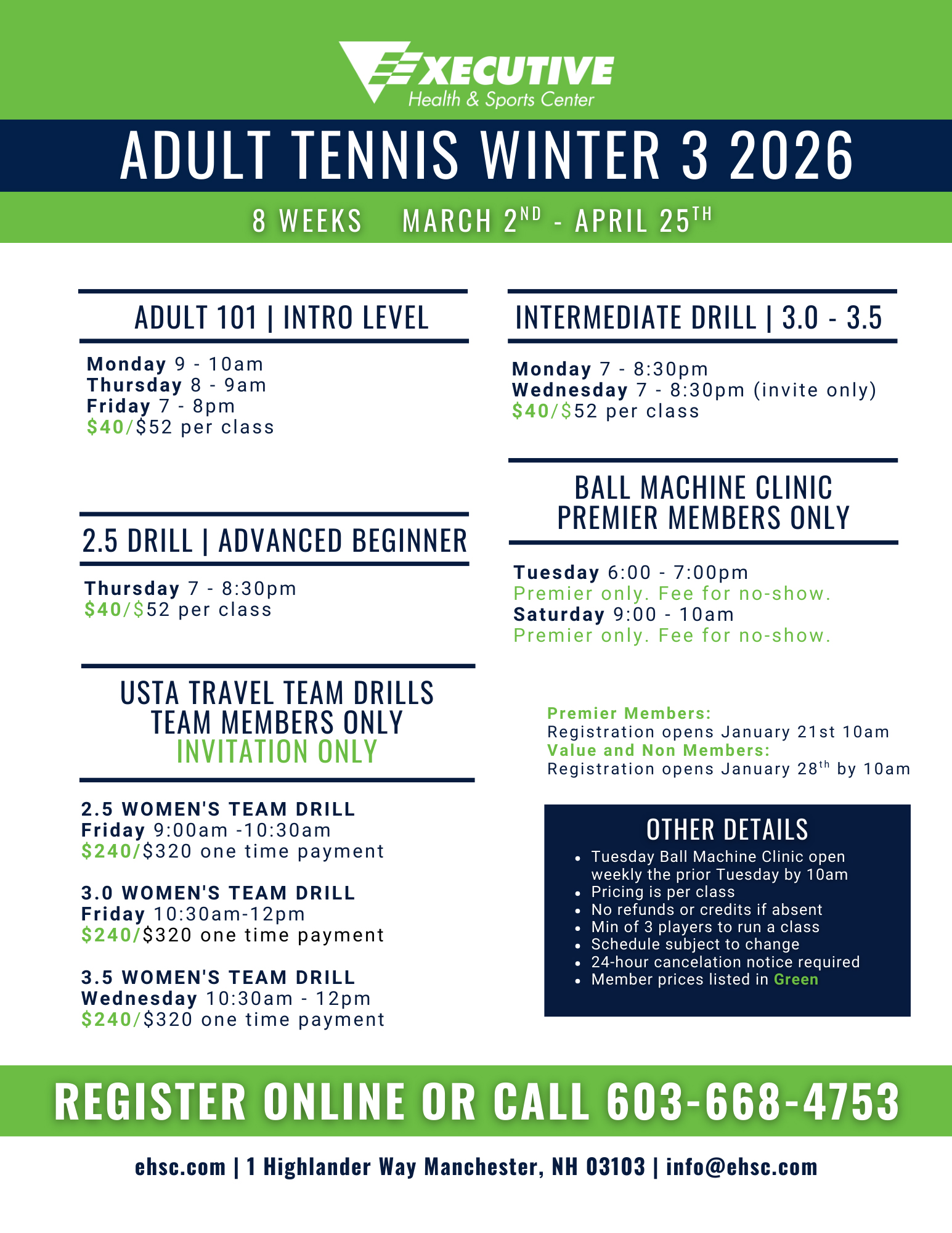 Adult Tennis Programs