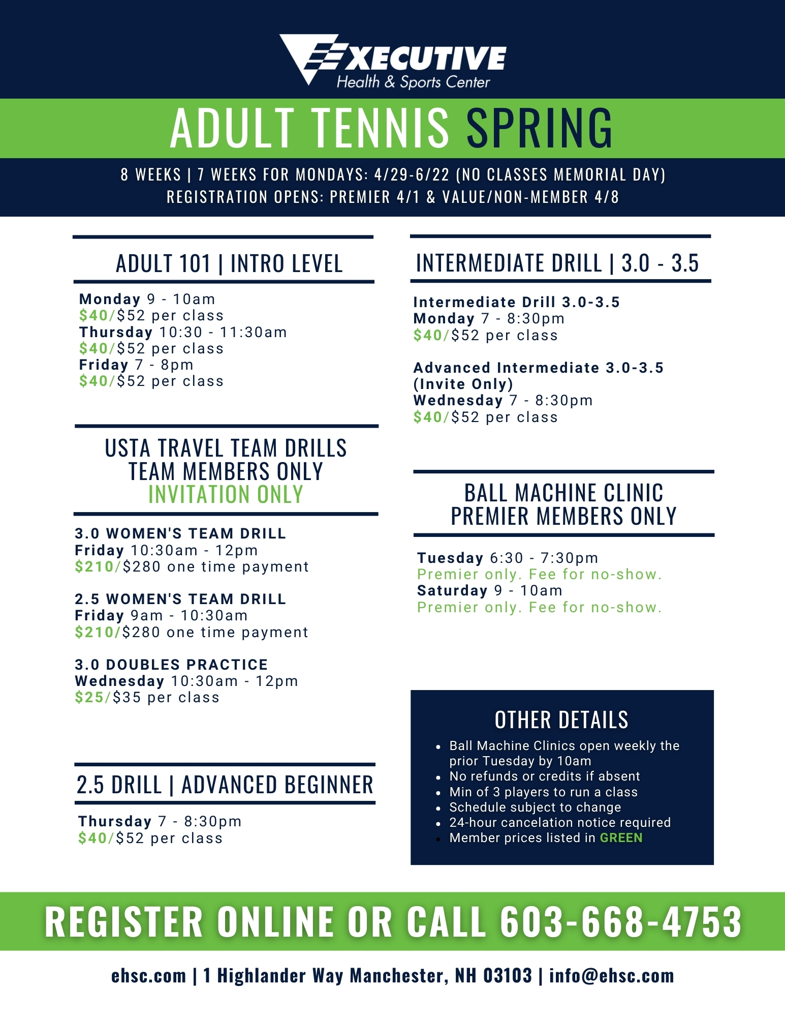 Adult Tennis Programs